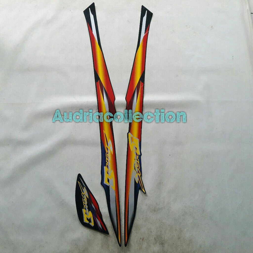Stiker Striping Lis Motor Yamaha Sigma 1997 Full Hitam-Merah | Shopee ...