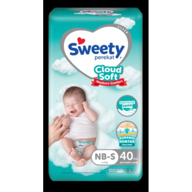 Sweety Silver Cloud soft Newborn Adhesive Diaper Tape S-40 (Prevent ...
