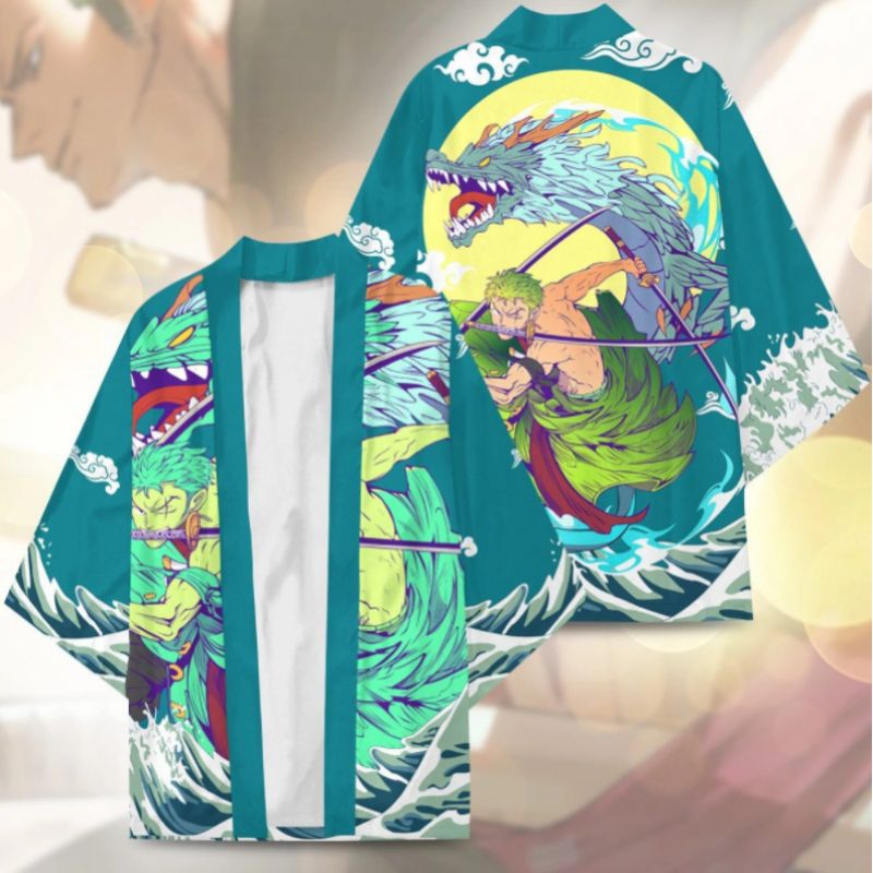 Kimono Haori Anime One Piece Roronoa Zoro | Shopee Philippines