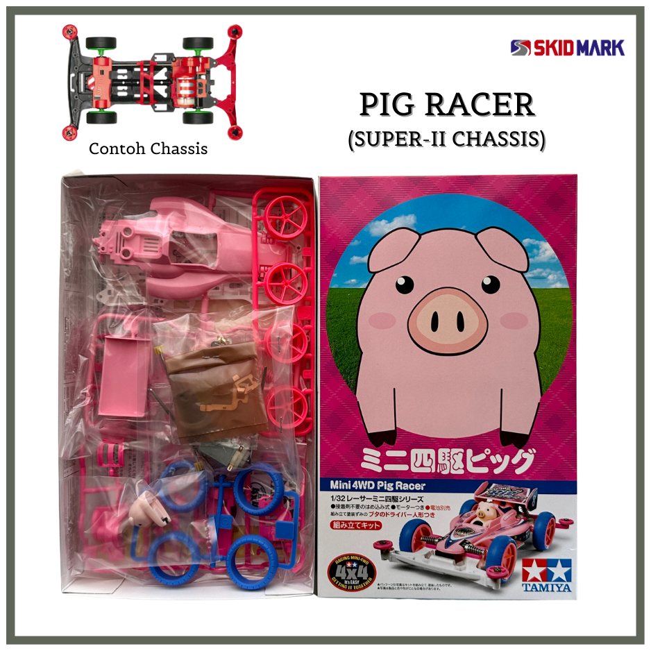 Tamiya Mini 4WD Assembly Car - Pig Racer Super II Chassis (ORIGINAL ...