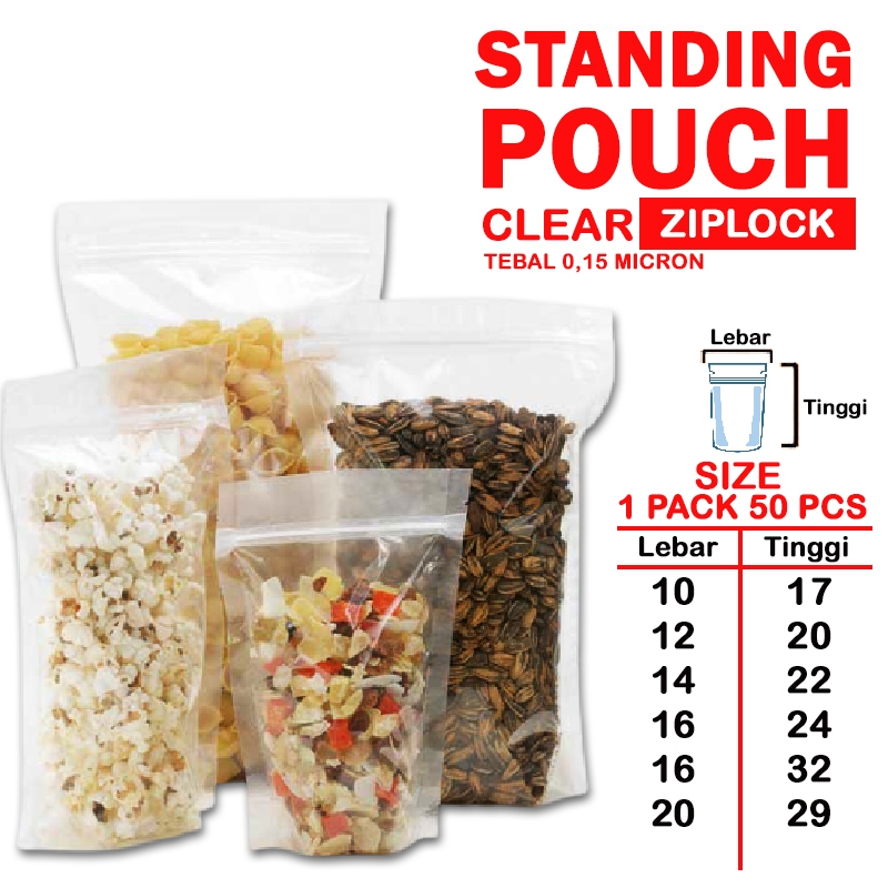 Standing POUCH | Standing POUCH ZIPLOCK CLEAR | Snack Packaging ...