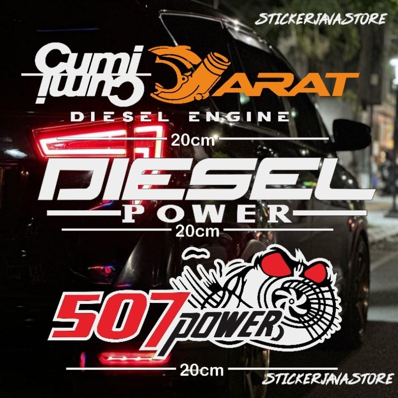 Car Sticker Sticker SET Of 3 Land Squid DIESEL POWER 507 POWER | Shopee ...