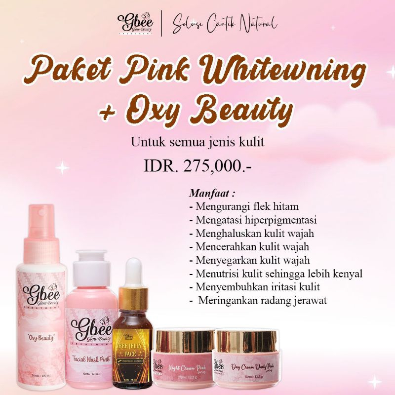 Gbee GLOW - COMPLETE PINK WHITENING PACKAGE + OXY BEAUTY - BRIGHTENING ...