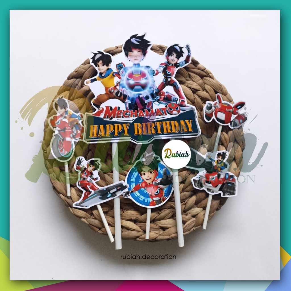 Mechamato Character cake Topper/Children's Birthday cake Decoration ...