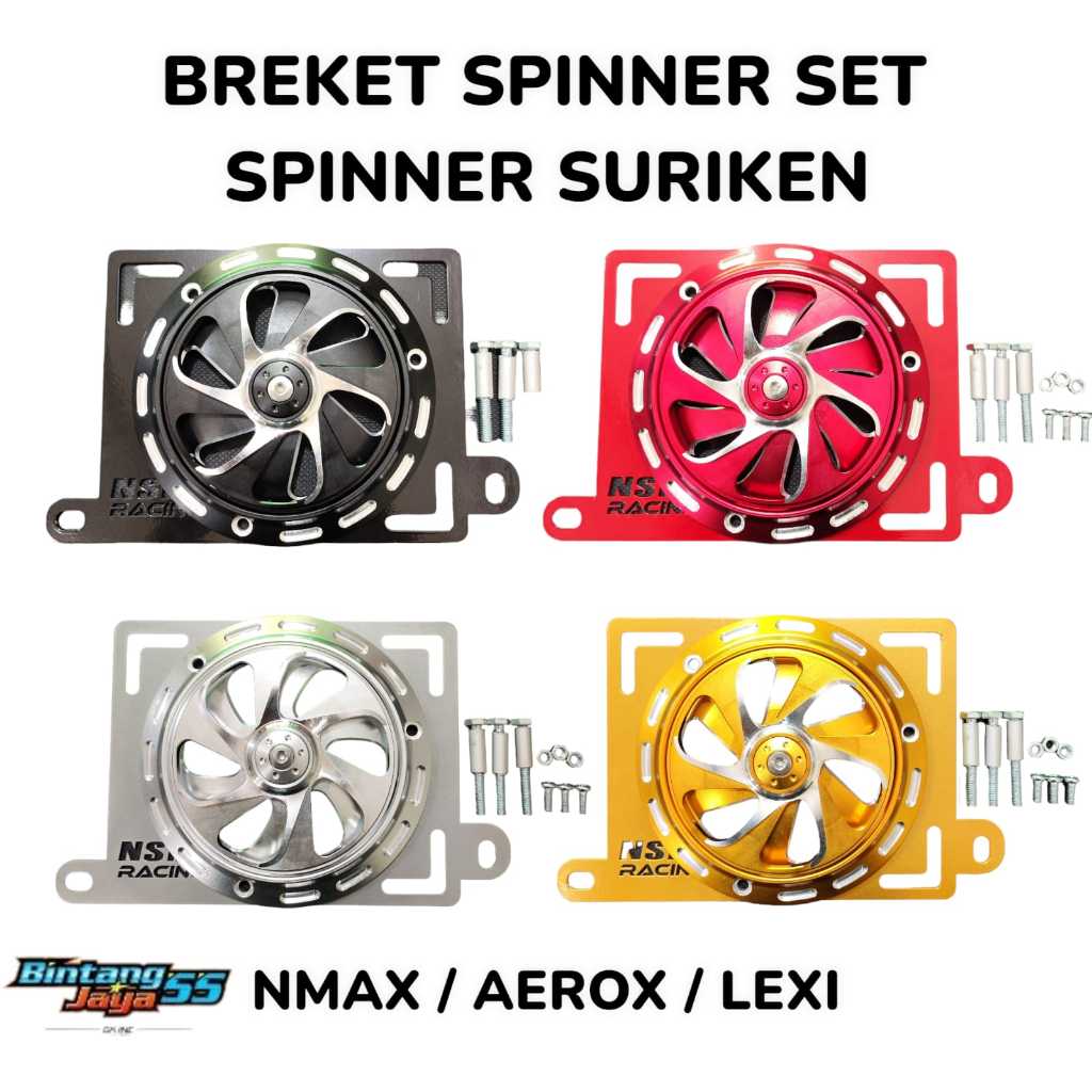 Breket SPINNER RADIATOR NSB SET SPINNER SURIKEN FULL CNC PNP NMAX AEROX ...