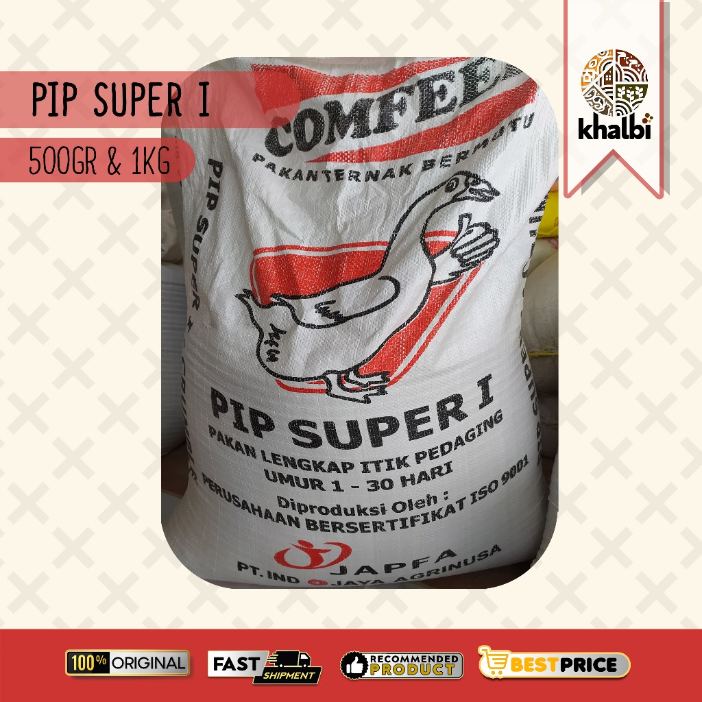 Pip Super 1 Chicken Duck Broiler Animal Feed Packed in 500 gr and 1 kg ...