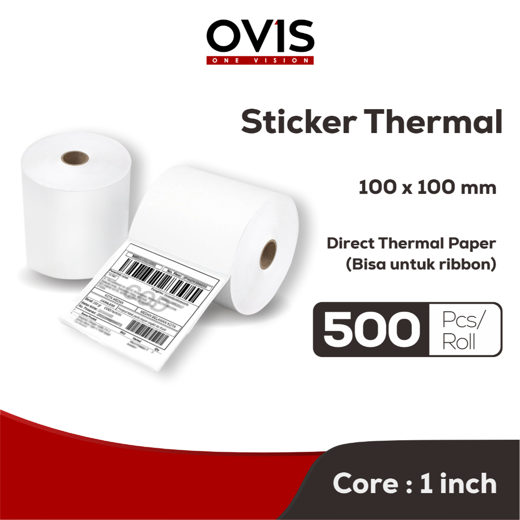Thermal Direct Receipt Sticker Label 100x100 mm Sticker Paper Roll ...