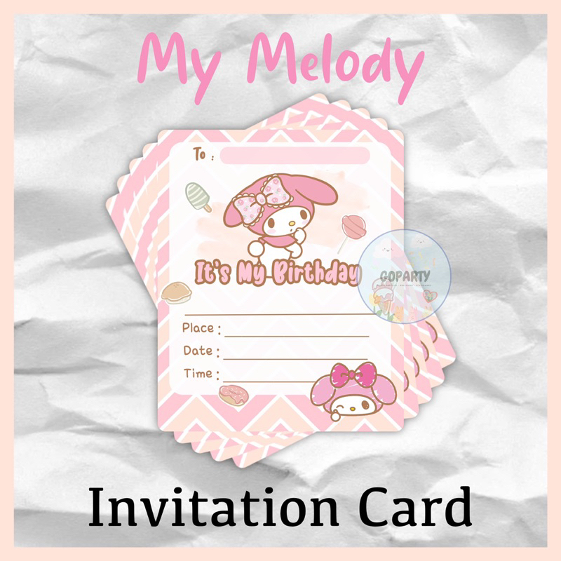 My MELODY BIRTHDAY INVITATION CARD Decoration | Shopee Philippines