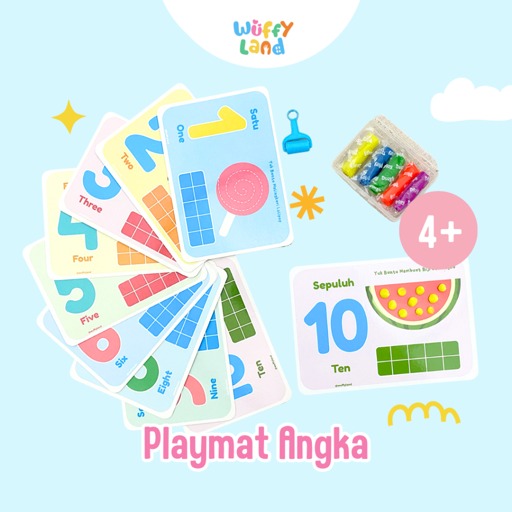 Playmat Playdough Number Series + Fun Doh - Playdough Play Mat Learning ...