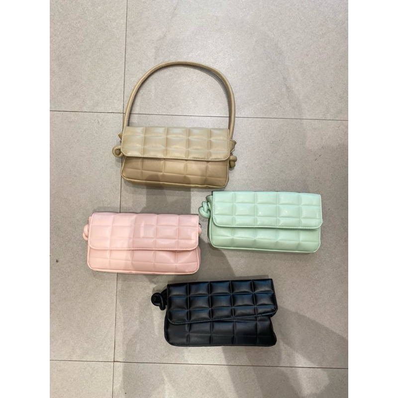 Miniso tas Rectangle Pattern Shoulder bag / Rectangle Embossed Flap ...