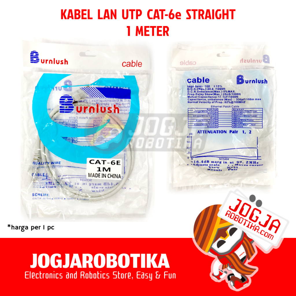 Lan Cable 1M Straight CAT-6e CAT6e UTP Cable Length 1 Meter | Shopee ...