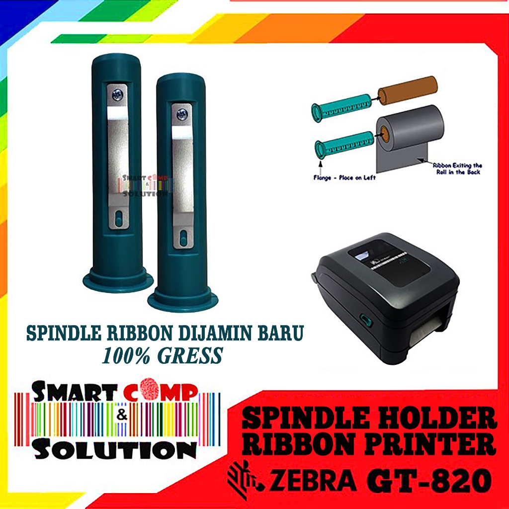 Holder Roller Spindle Ribbon 110mm x 300meter Core 1inch Zebra Barcode ...