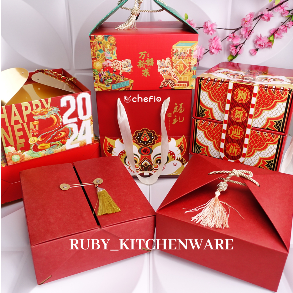 Chinese New Year Cake Box Hamper Chinese New Year CNY Cake Box | Shopee ...