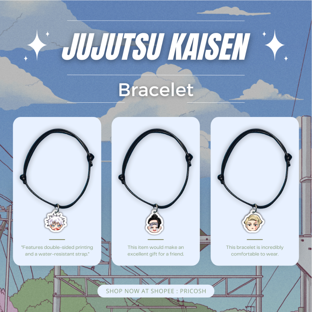 Jujutsu Kaisen Bracelet | Anime Bracelet | Geto | Gojo | Yuta | Shopee ...