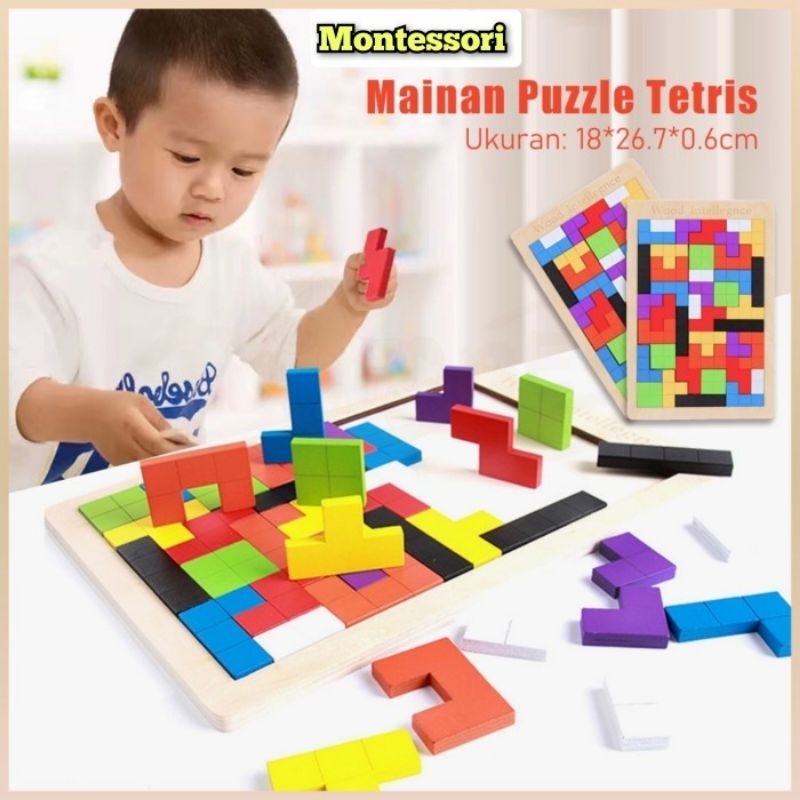 Educational Montessori Tetris Block Puzzle Toys for Boys and Girls ...