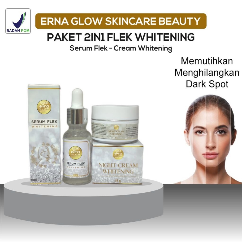ERNA GLOW SERUM CREAM REMOVES Stubborn Black Spots BPOM Lack of Moist ...