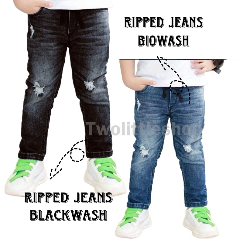 Children's ripped jeans (ripped see through) | Shopee Philippines
