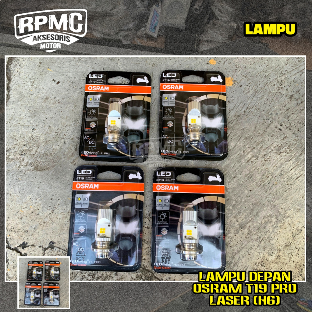 PUTIH Osram LED Motorcycle Lights T19 H6 M5 K1 LED Driving T19 PRO Dual Color mini biled billed ...