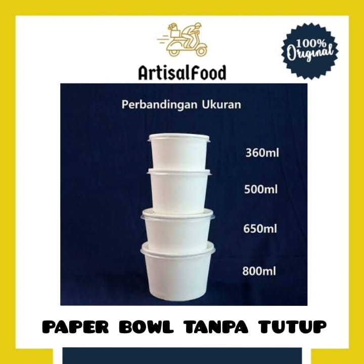 PUTIH Paper Bowl / Paper Bowl / Plain White Paper Bowl - 50pcs | Shopee ...