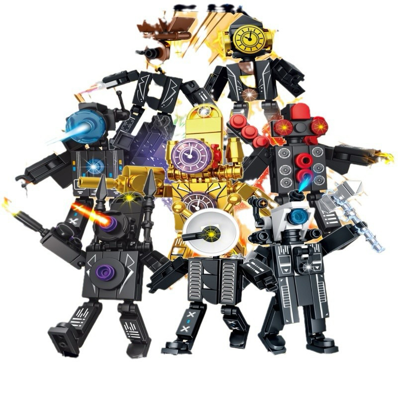 Skibidi toilet titan clock radio camera speaker man 11019 action figure ...