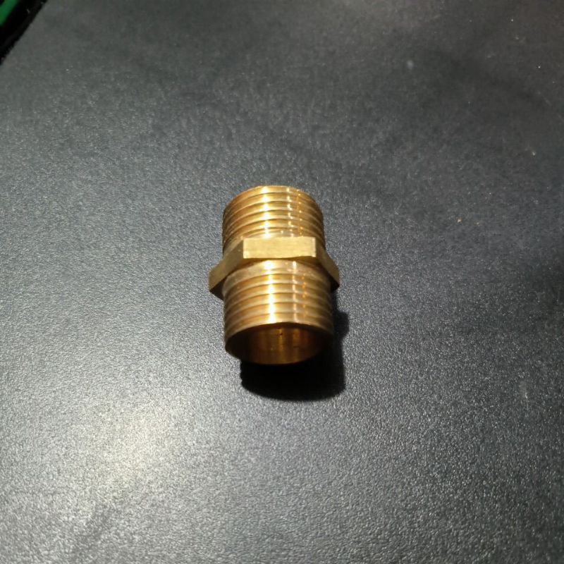 BRASS 1/2" Double Double Nepel BRASS 1/2" Inch / Double Drat BRASS 1/2 ...