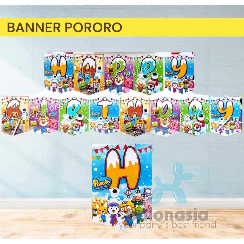 Happy birthday pororo banner decoration | Shopee Philippines
