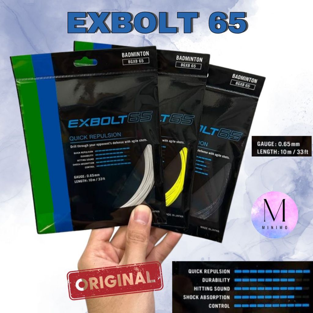 Yonex Badminton Racket String/Exbolt 65 Original String | Shopee ...
