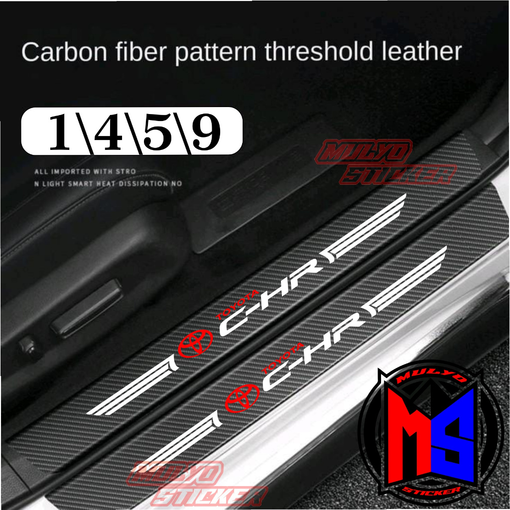 3d CARBON SILL PLATE TOYOTA CHR CAR 3D CARBON STICKER TOYOTA CAR ...