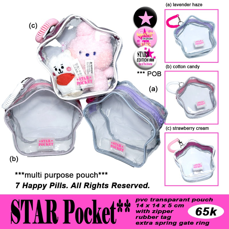 LAST STOCK - STAR POCKET [TRANSPARANT PVC DOLL POUCH] | Shopee Philippines
