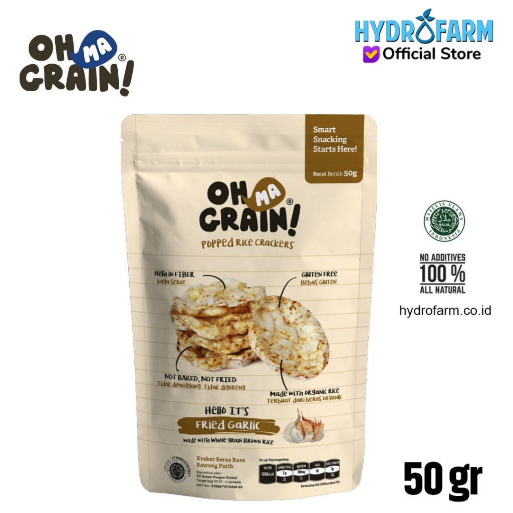 Oh Ma Grain! - Popped Rice Crackers/Rice Chips (Fried Garlic) | Shopee ...