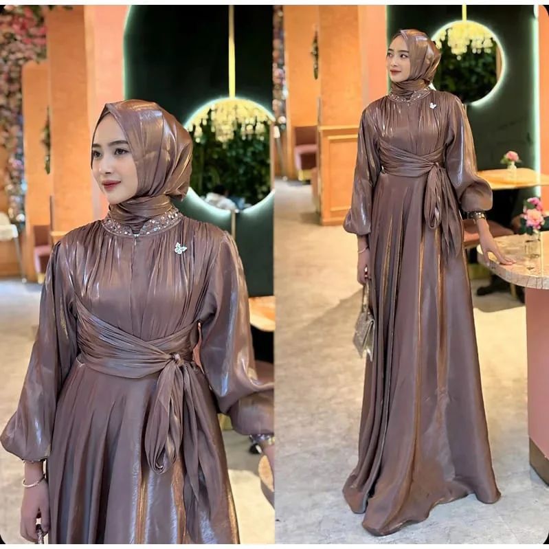 Shimmer Amanda Dress Gamis Latest Model 2024 Matt Shimmer Tile ...