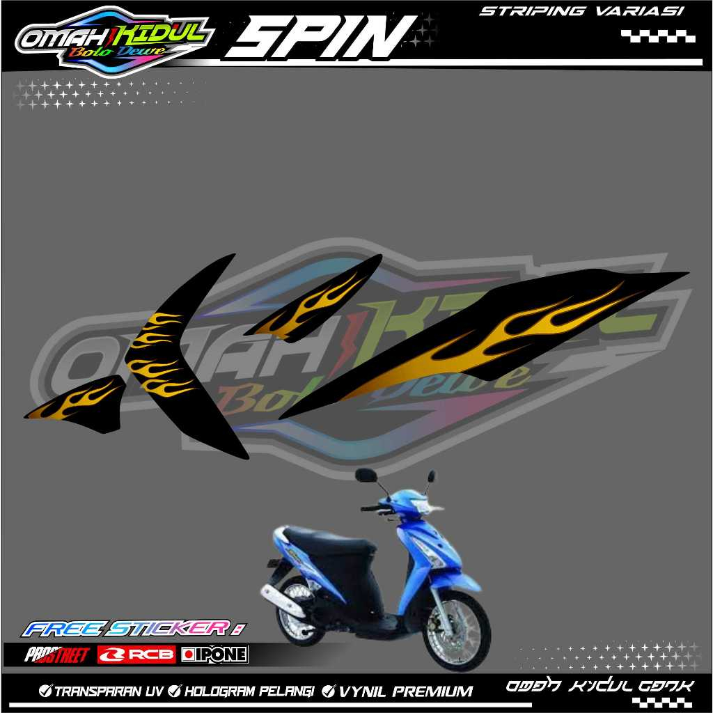 Suzuki SPIN Motorcycle Variation STRIPING Fire Design/STICKER LIST ...