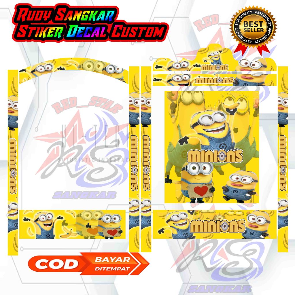 REPLIKA Minion MOTIF BIRD CAGE DECAL STICKER FOR BRO REPLICA CAGES AND ...