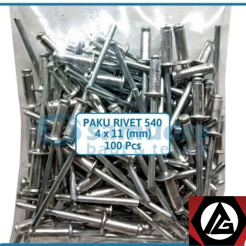 AP / Nichie 540 Rivet Nails Size 4mm x 8mm Contents 100 pcs | Shopee ...