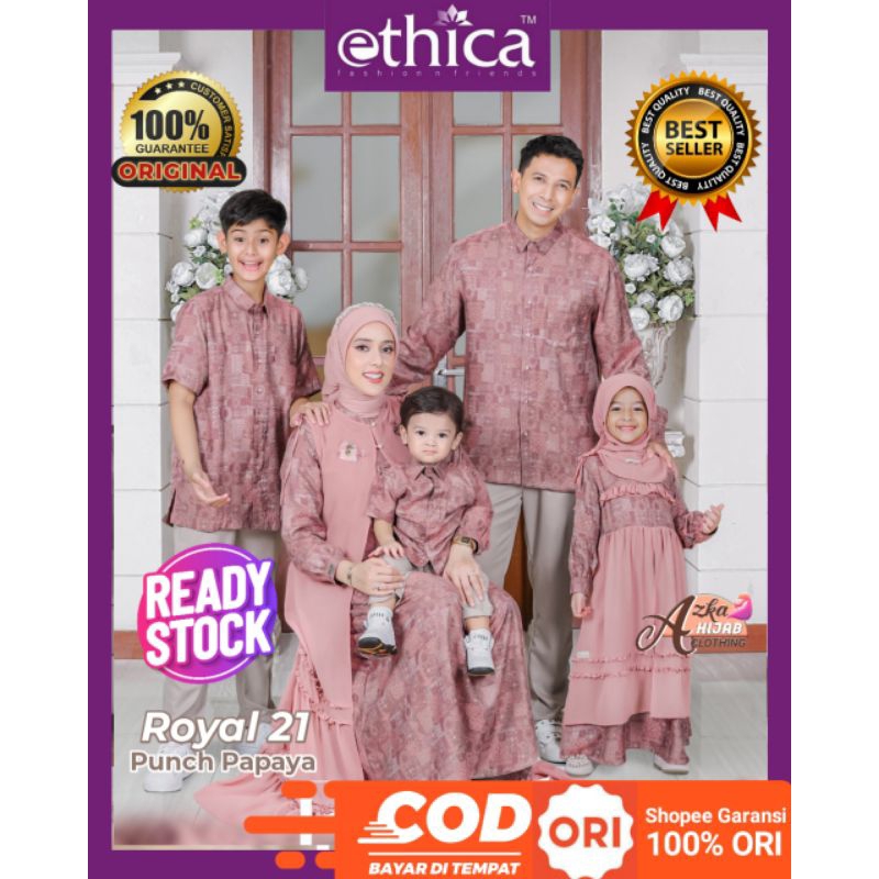 Sarimbit ETHICA ROYAL 21 PUNCH PAPAYA / SARIMBIT ETHICA 2024 / FAMILY COUPLE BAJU / FAMILY ...