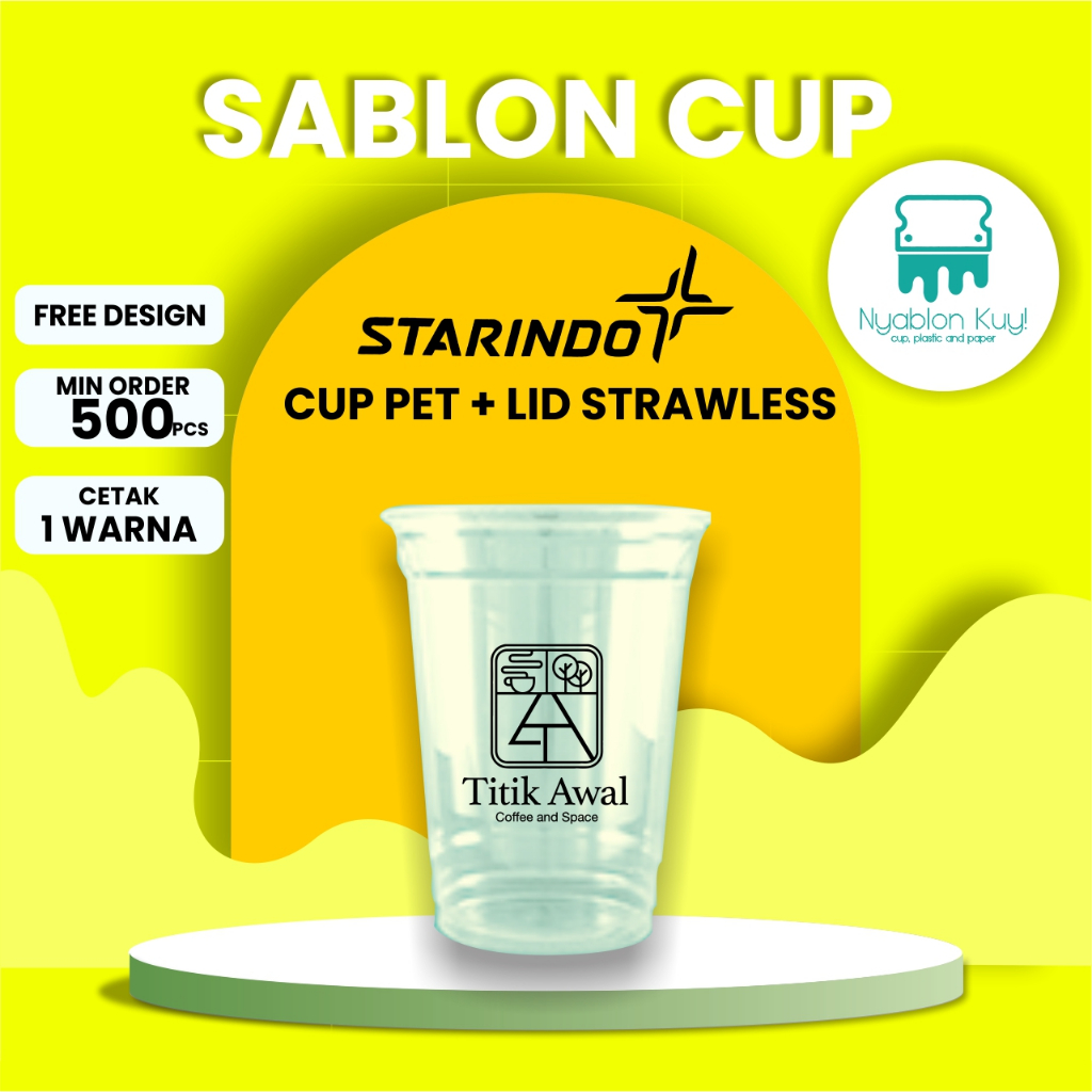 Starindo 11 GRAM PET Pastik Glass Cup Screen Printing Custom Free ...