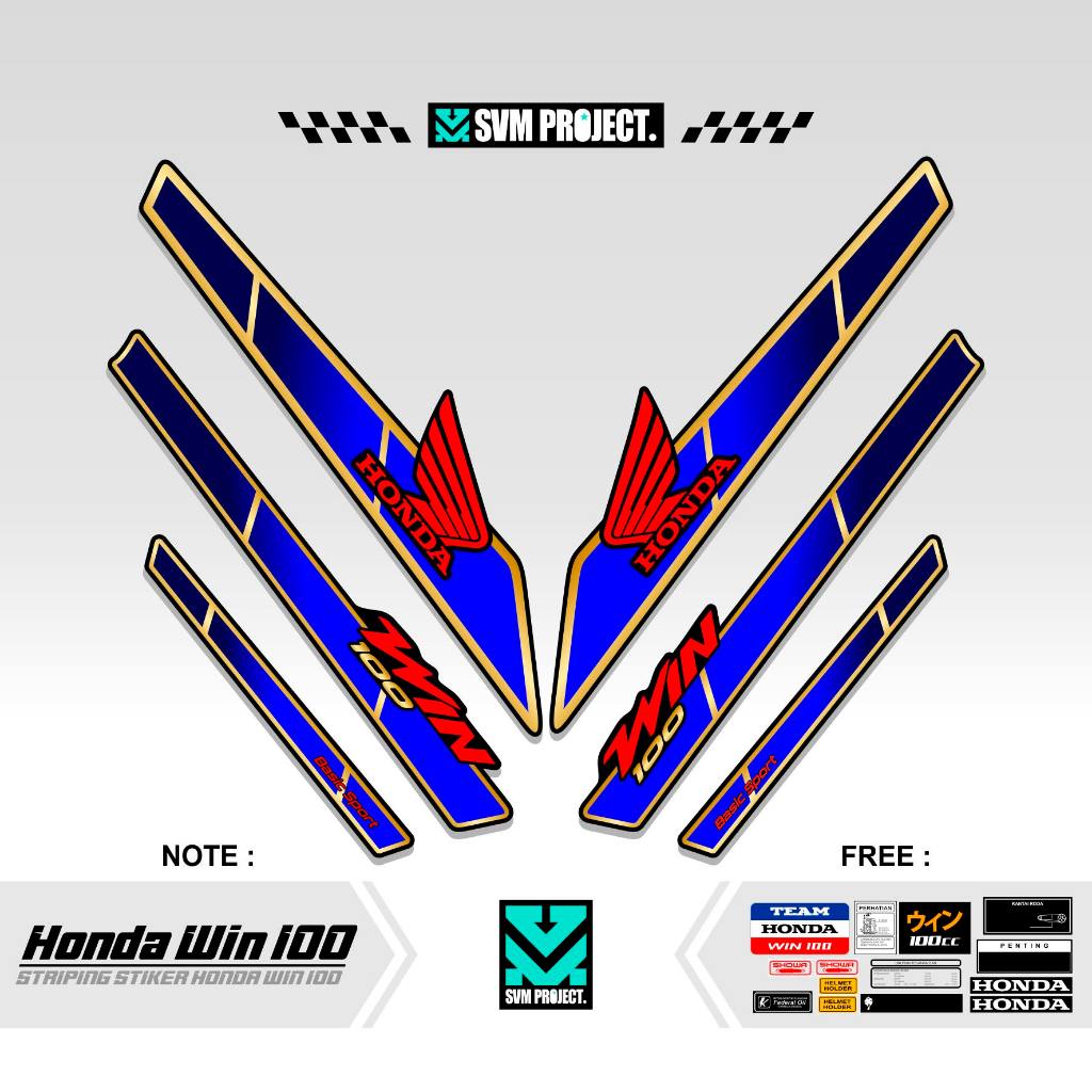 Honda WIN STRIPING / MOTIF 41 / WIN 100 STICKER / WIN STICKERS ...