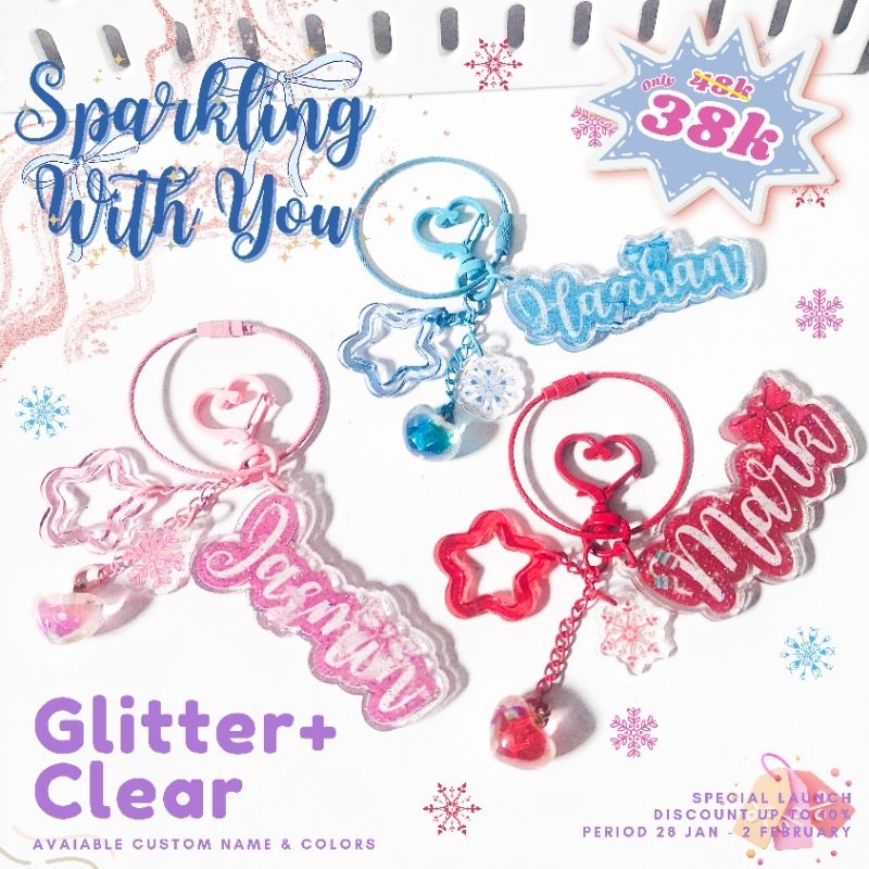 Keychain SPARKLING WITH YOU GLITTER CLEAR | Custom NCT BTS SEVENTEEN ...