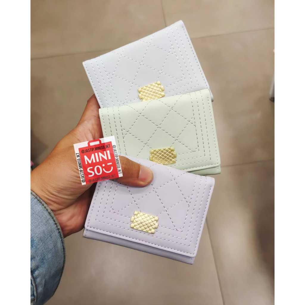 MINISO Women's Trifold Wallet Diamond Pattern Quilted (sz.11x2x8cm) | Shopee Philippines