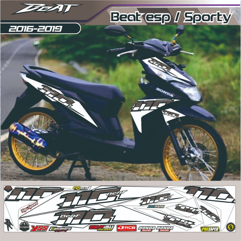 MERAH CUSTOM LIS/ STRIPING VARIATIONS FOR HONDA BEAT NEW ESP AND BEAT ...