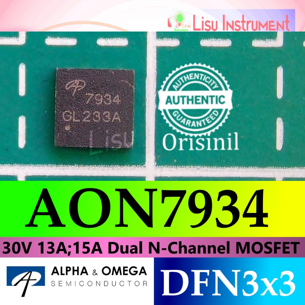 AON7934 30V 13A;15A Dual Asymmetric N-Channel MOSFET AlphaMOS 7934 ...
