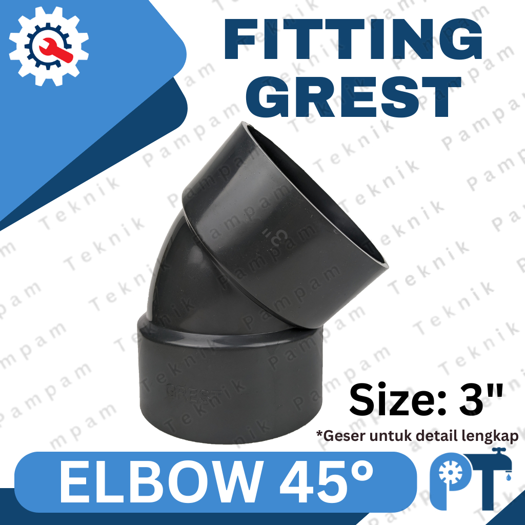 Elbow 3 inch 45 Degree Grest - Knee 45 "3" Knie Plain 3in keni ...