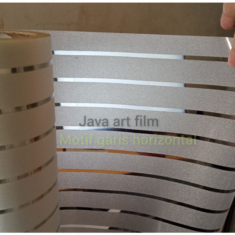 Horizontal/sandblast glass stickers with horizontal striped motifs ...