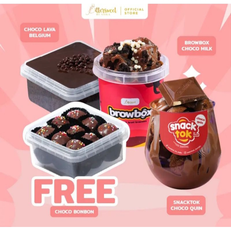 Browbox Chocomilk + Snacktok Full Cookies Choco Quin + Choco Lava ...