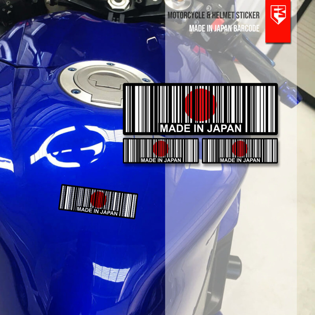 Sticker Made in Japan Barcode Motorcycle Helmet pcx xmax nmax adv ...