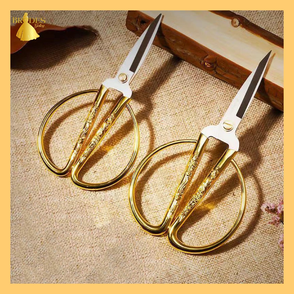 Bd Dragon Phoenix Gold Scissors/Step Cut Ribbon Scissors Chinese ...