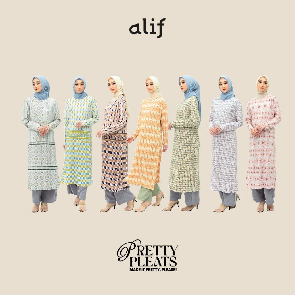 Alif Modern Wear - Midi Dress Pleats Plisket Motif - Taj Mahal ...