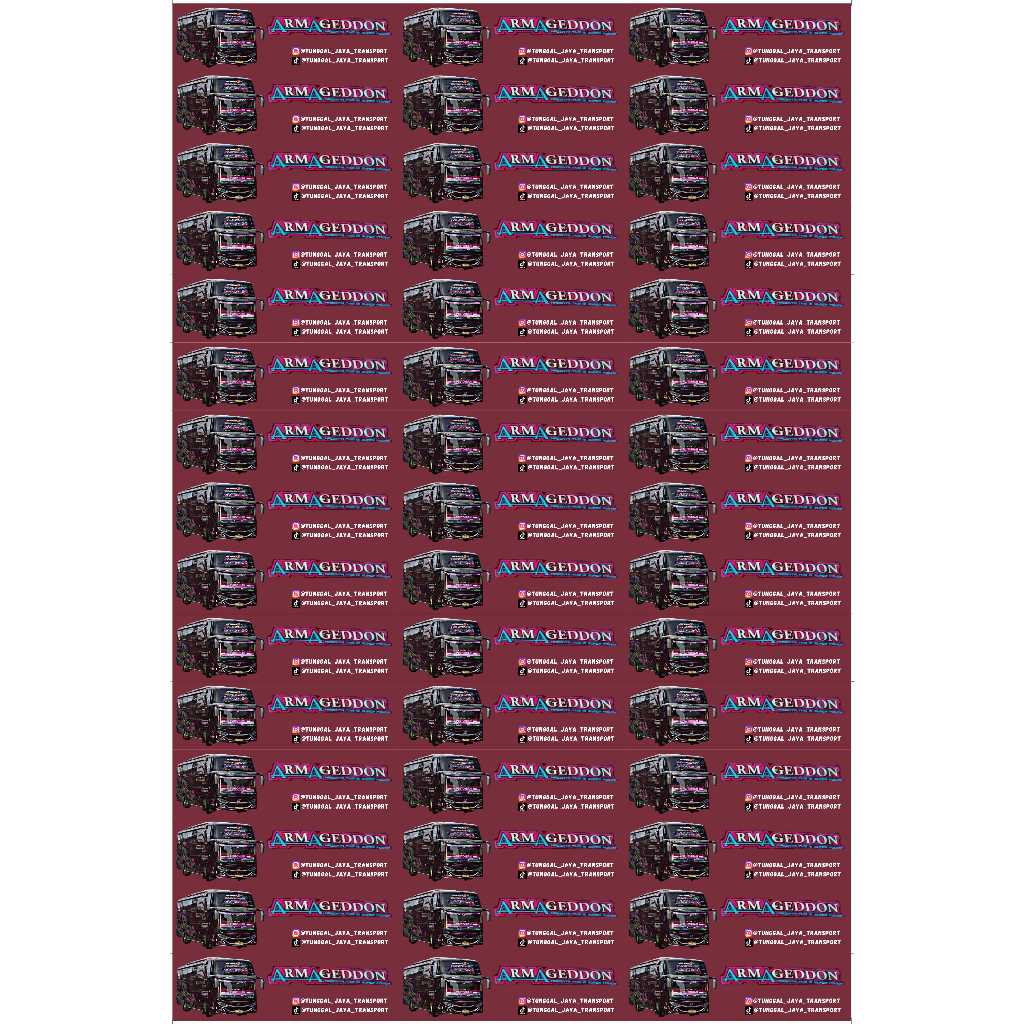 Basuri ARMAGEDDON BUS STICKER 1 Sheet Contains 45 Boxes, VIRAL BASURI ...