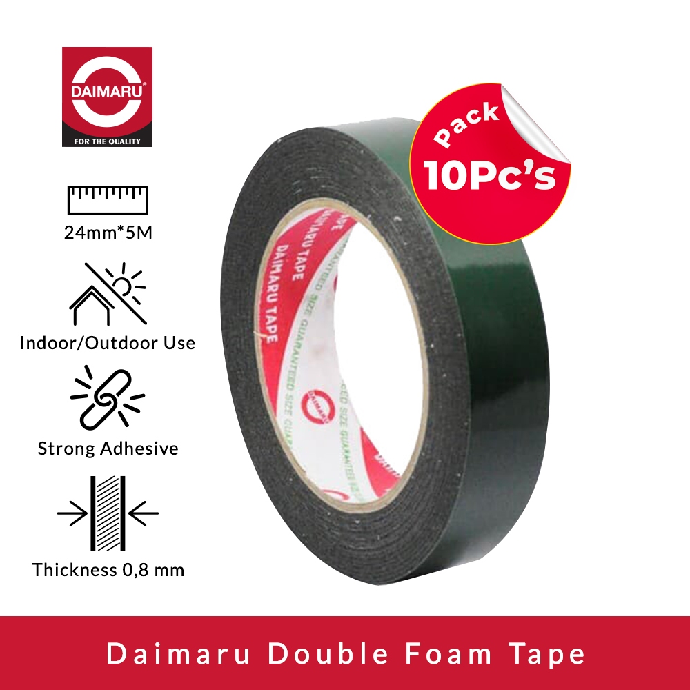 Daimaru Double Foam Tape 24 mm x 5 meters Package of 10 Pcs | Shopee Philippines