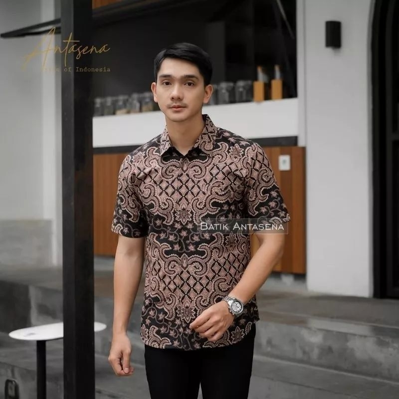 KEMEJA Men's short-sleeved batik shirt made of polymicro material ...